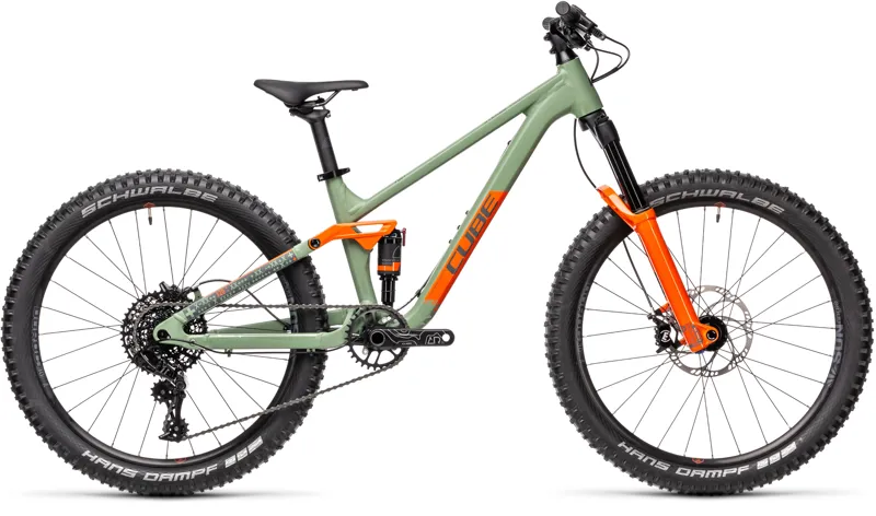 Cube Stereo 240 Pro Kids Fulls Suspension Mountain Bike in Green