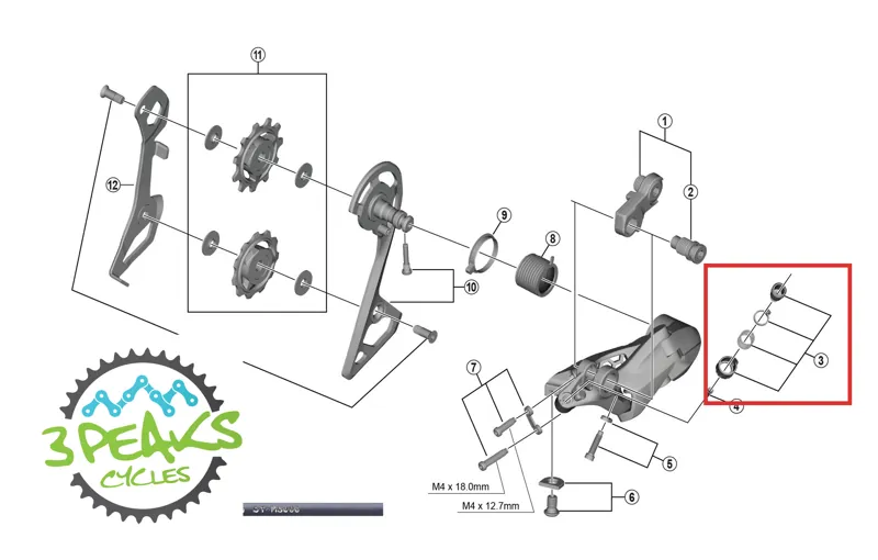 Shimano RD-R8000 Rear Derailleur Cable Adjusting Bolt Unit