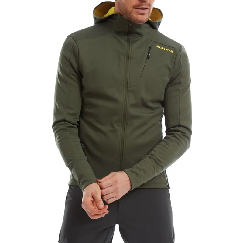 Altura Cave Softshell Cycling Hoodie in Olive