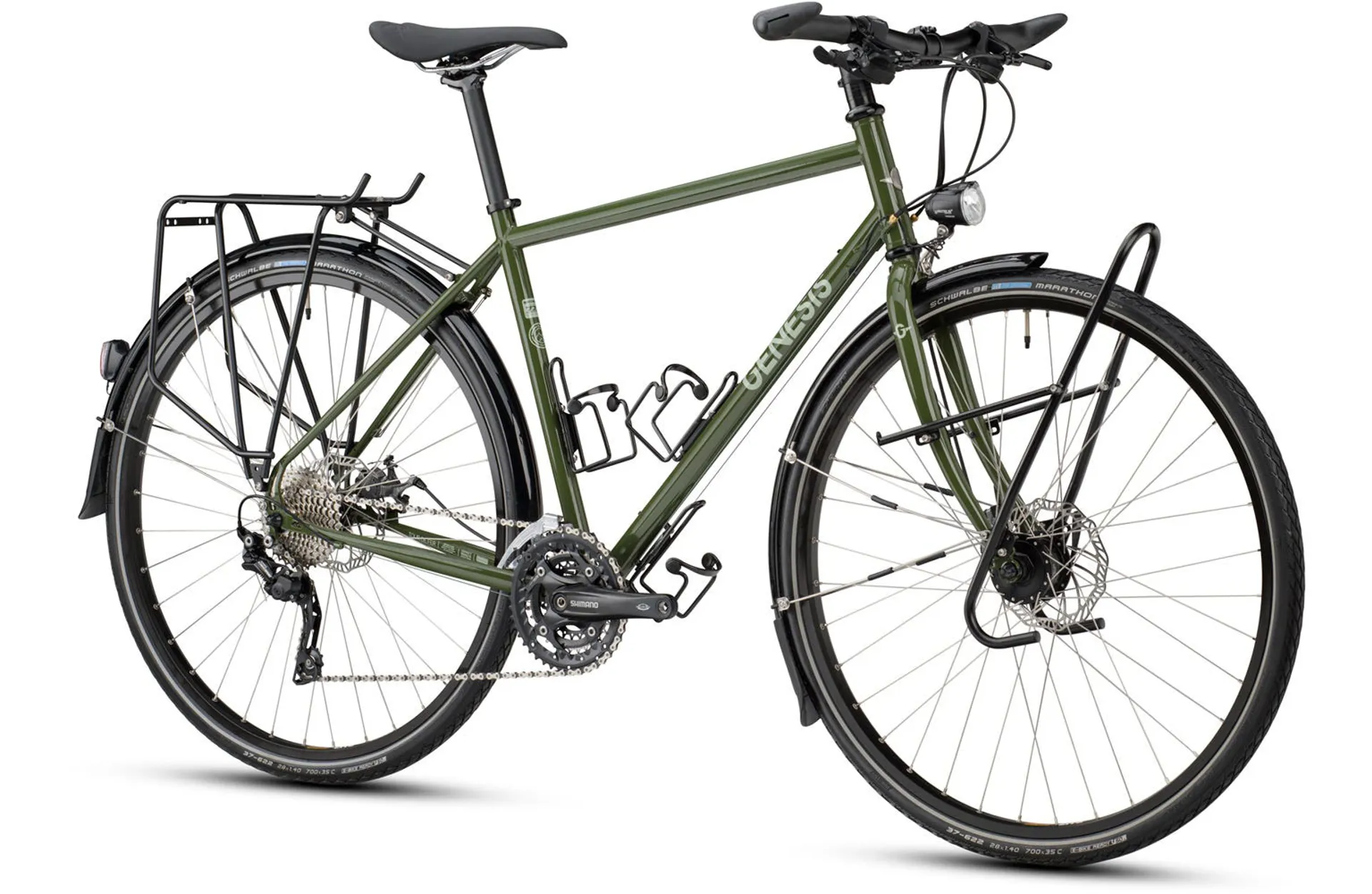 Genesis Tour De Fer 20 Steel Flat Bar Touring Bike in Green